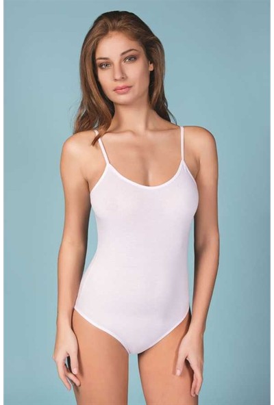 Berrak 2081 Kadın Kancalı / Çıtçıtlı Body İp Askı Açık Renk