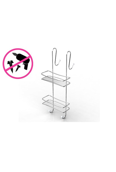 2 KATLI DUŞAKABİN BANYO RAFI KROM BK065 2 KATLI DUŞAKABİN BANYO RAFI KROM BK065