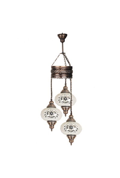 Decorange Üçlü Sarkıt Mozaik Lamba - 4 Decorange Üçlü Sarkıt Mozaik Lamba - 4