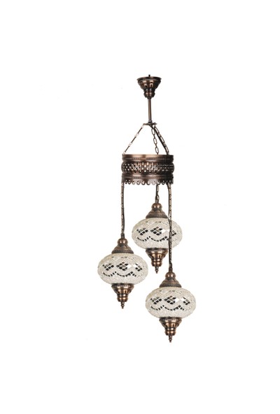 Decorange Üçlü Sarkıt Mozaik Lamba - 5 Decorange Üçlü Sarkıt Mozaik Lamba - 5