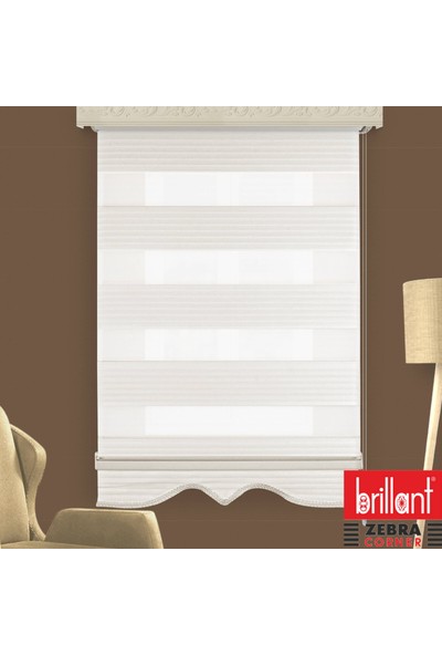Brillant  Zebra Perde Pliseli Ekru Etek Dilim 100x200 cm Brillant  Zebra Perde Pliseli Ekru Etek Dilim 100x200 cm