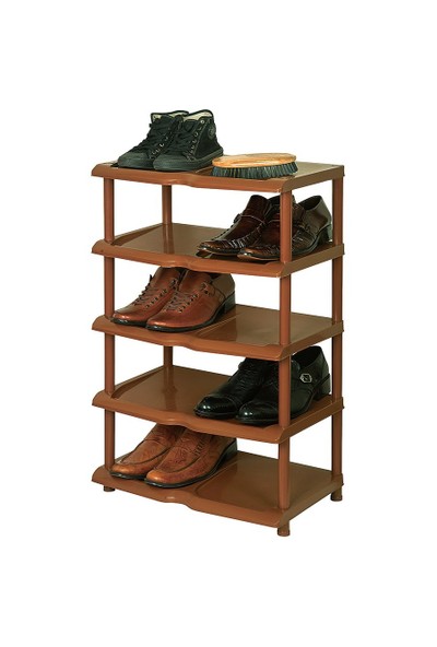 Atadan 5 Katlı Ayakkabılık Plastik Büyük-Kahve