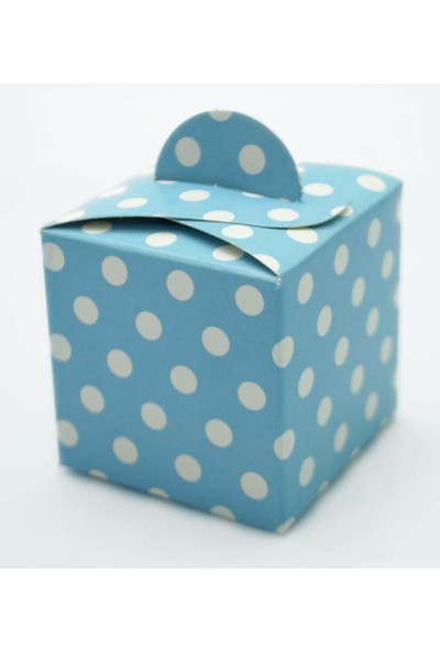 Mevlid Hediyesi Mevlüt Şekeri Kutusu - Mavi Puantiyeli, 25 Adet