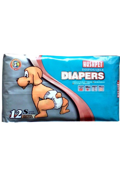 Hushpet 2-7 kg arası Köpekler İçin Bağlamalı Çiş Pedi 12'Lİ Hushpet 2-7 kg arası Köpekler İçin Bağlamalı Çiş Pedi 12'Lİ