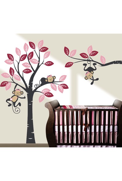 Besta Maymunlu Ağaç Duvar Sticker