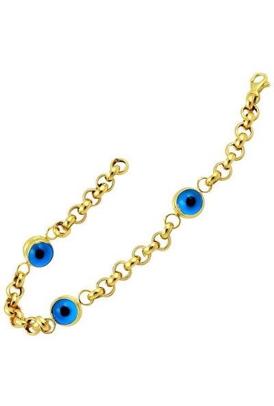 Bilezikhane Bileklik Göz Boncuklu 11,66 Gram 14 Ayar Altın