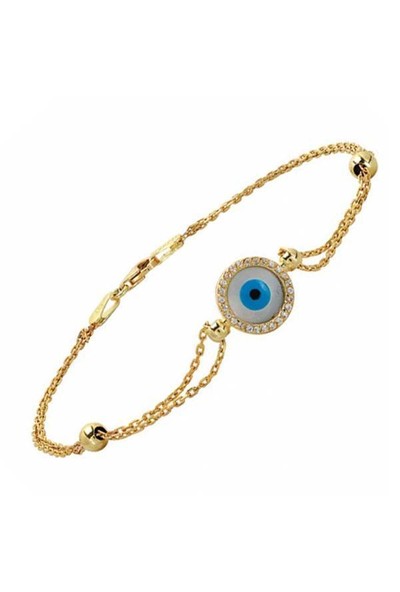 Bilezikhane Sedef Taşlı 14 Ayar Altın Bileklik