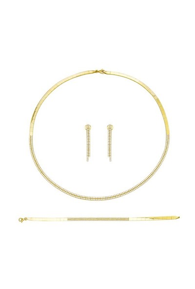 Bilezikhane 14 Ayar Altın Oval Nişan Takım 24,00 Gram