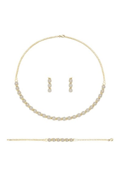 Bilezikhane 14 Ayar Çiçekli Dolunay Set Zincirli 22.00 Gram