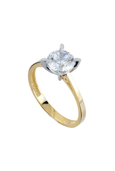 Bilezikhane Yüzük Tek Taş Sarı 2,30 Gram 14 Ayar Altın Bilezikhane Yüzük Tek Taş Sarı 2,30 Gram 14 Ayar Altın