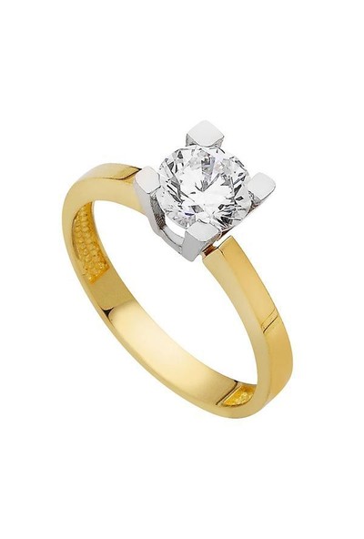 Bilezikhane Yüzük Tek Taş Sarı 2,90 Gram 14 Ayar Altın