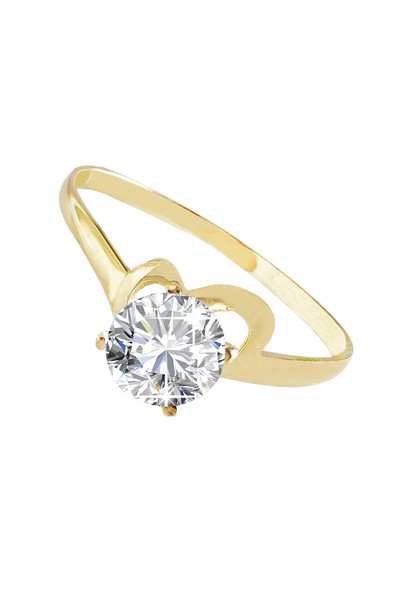 Chavin Altın 0,75 crt. Zirkon Tek Taş Kalp Yüzük br09 Chavin Altın 0,75 crt. Zirkon Tek Taş Kalp Yüzük br09