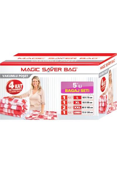 Magic Saver Bag 5 li Bagaj Seti Magic Saver Bag 5 li Bagaj Seti