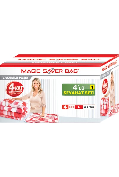 Magic Saver Bag 4 lü Seyahat Seti - 1 li Magic Saver Bag 4 lü Seyahat Seti - 1 li