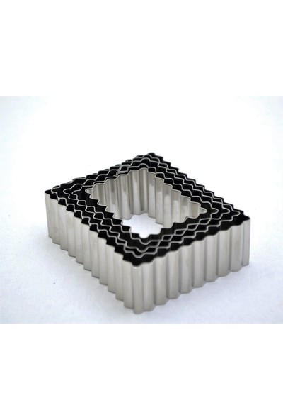 Tırtıklı Dikdörtgen Kurabiye Kalıbı Modeli 5 Li