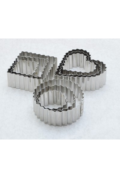 Tırtıklı Kalp, Kare, Yuvarlak Kalıbı 9Lu Set Tırtıklı Kalp, Kare, Yuvarlak Kalıbı 9Lu Set