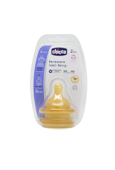 Chicco Wellbeing Biberon Emziği 2 ay+ Akış Ayarlı 2'li Kauçuk Chicco Wellbeing Biberon Emziği 2 ay+ Akış Ayarlı 2'li Kauçuk