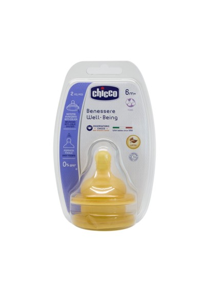 Chicco Wellbeing Biberon Emziği 6 ay+ Mama Akış 2'li Kauçuk Chicco Wellbeing Biberon Emziği 6 ay+ Mama Akış 2'li Kauçuk