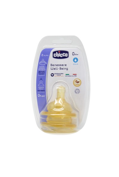 Chicco Wellbeing Biberon Emziği 0 ay+ Normal Akış 2'li Kauçuk Chicco Wellbeing Biberon Emziği 0 ay+ Normal Akış 2'li Kauçuk