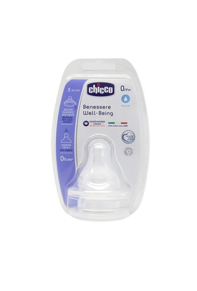 Chicco Wellbeing Biberon Emziği 0 ay+ Normal Akış 2'li Silikon Chicco Wellbeing Biberon Emziği 0 ay+ Normal Akış 2'li Silikon