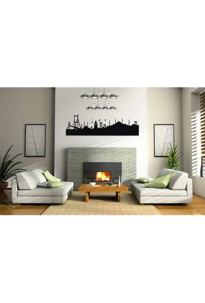 Metal Işıklı Duvar Panosu İstanbul Silueti