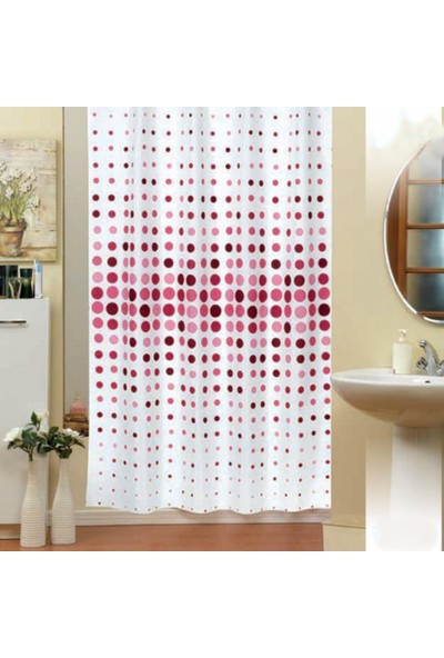 Evdy 4961 Çift Kanat Pembe Banyo Perdesi