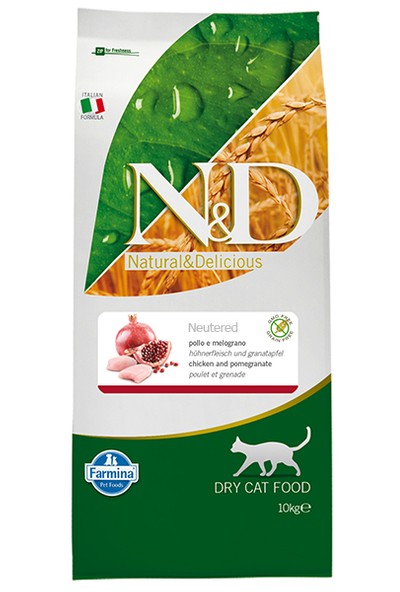 N&D Tahilsiz Tavuklu Narlı Kısırlaştırılmış Kedi Maması 10 Kg
