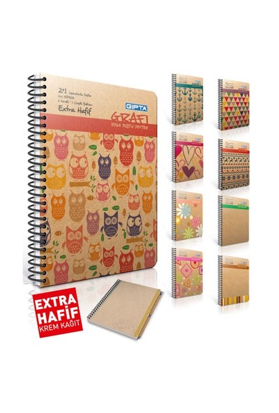 Gıpta Grafi Spiralli 3 Seperatörlü Kraft Sert Kapak Defter A4 (2+1) 120yp 1774 Gıpta Grafi Spiralli 3 Seperatörlü Kraft Sert Kapak Defter A4 (2+1) 120yp 1774