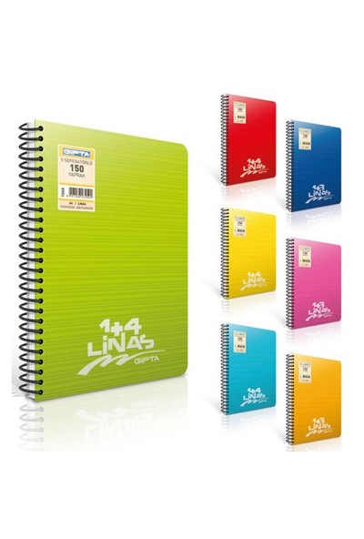 Gıpta Linas Spiralli Seperatörlü PP Kapak Defter A4 (1+4) 150yp 2163