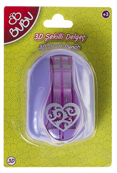 Bu-Bu Şekilli 3D Delgeç Kalp BUBU-DE0019