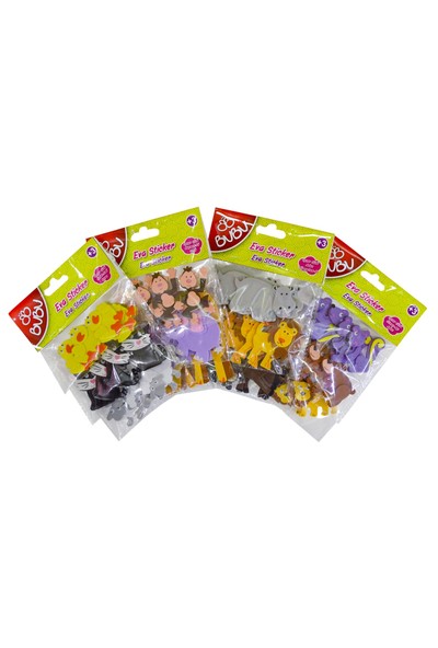 Bu-Bu 3D Eva Sticker Oynar Gözlü Hayvanlar Stand 12'Li BUBU-STS023