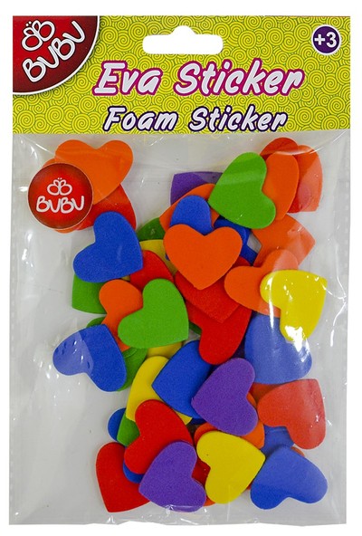 Bu-Bu Eva Sticker Kalp Küçük 12'Li Pvc BUBU-STS033 Bu-Bu Eva Sticker Kalp Küçük 12'Li Pvc BUBU-STS033