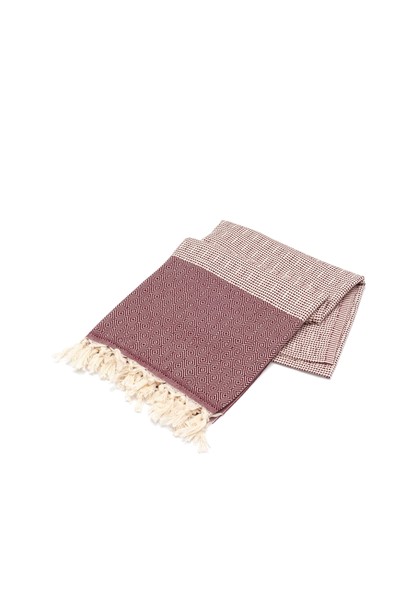 Eponj Home Hm Peştemal Çizgili Elmas Bordo Eponj Home Hm Peştemal Çizgili Elmas Bordo