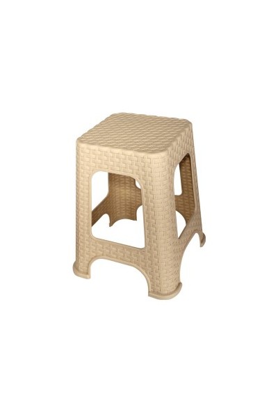 Elif Plastik Rattan Tabure Büyük Boy Sarı Elif Plastik Rattan Tabure Büyük Boy Sarı