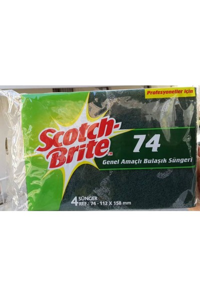 Scoth Brite 4 Lü Scotchbrite Keçeli Sünger, Büyük Scoth Brite 4 Lü Scotchbrite Keçeli Sünger, Büyük