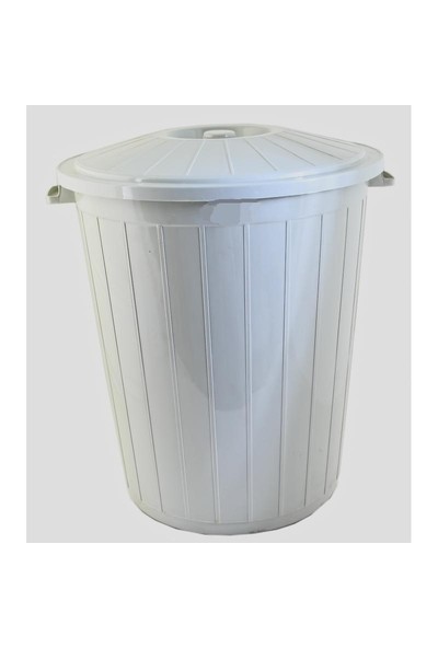 Derin Çöp Kovası Kapaklı Plastik 90 Lt Gri
