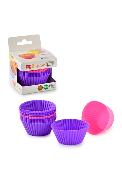 Cutechef Kitchen 12'Li Silikon Tırtıklı Muffın Kabı