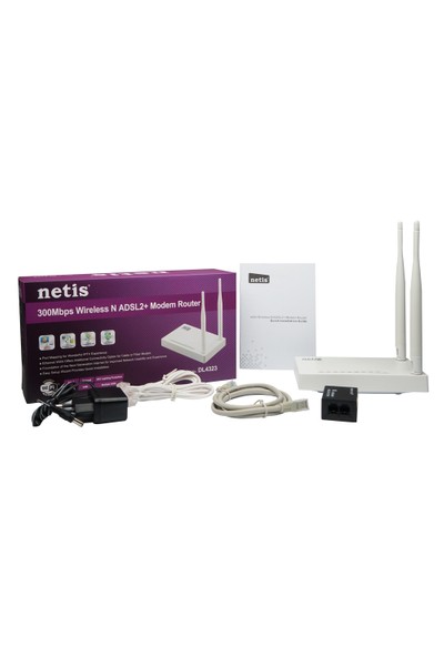 Netis Dl4323 Kablosuz 4 Port 300Mbps Adsl2 + Modem Router Netis Dl4323 Kablosuz 4 Port 300Mbps Adsl2 + Modem Router