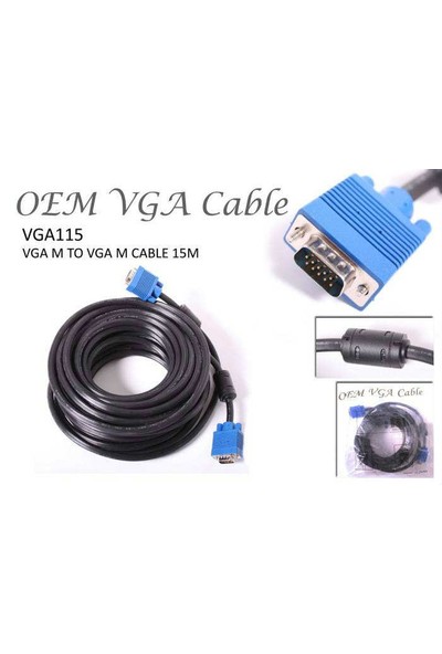 Oem Vga115F 15 Metre Siyah Vga To Uzatma Kablo
