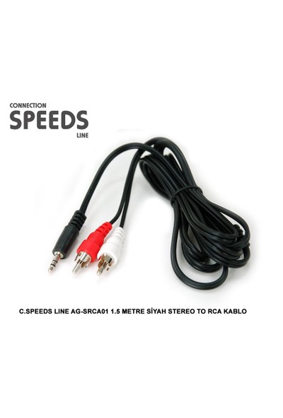 C.Speeds Lıne Ag-Srca01 1.5 Metre Siyah Stereo To Rca Kablo C.Speeds Lıne Ag-Srca01 1.5 Metre Siyah Stereo To Rca Kablo