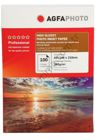 Agfa Photo İnkjet Kağıt A5 Glossy(Parlak) Agfa Photo İnkjet Kağıt A5 Glossy(Parlak)