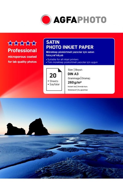 Agfa Photo İnkjet Kağıt A3 Satin(Mat)