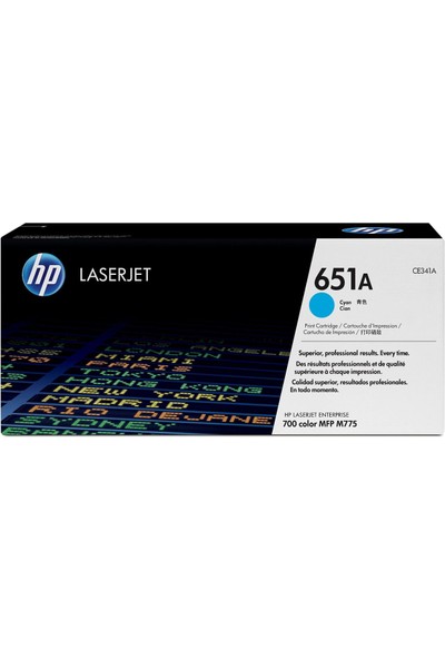 HP 651A / CE341A / Hp Enterprise 700 M775 Mavi Orjinal Toner HP 651A / CE341A / Hp Enterprise 700 M775 Mavi Orjinal Toner