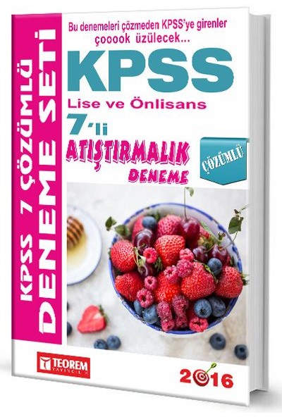 2016 Kpss Lise Önlisans 7 Li Atıştırmalık Çözümlü Deneme