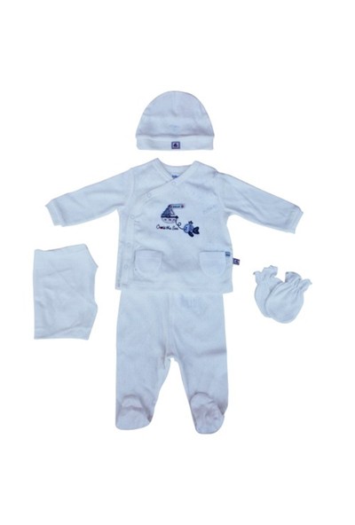 İdil Baby 5297 Erkek Jakarlı Zıbın Krem İdil Baby 5297 Erkek Jakarlı Zıbın Krem