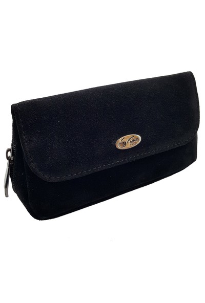 Şahin Siyah Süet Pipo Çantası ps64