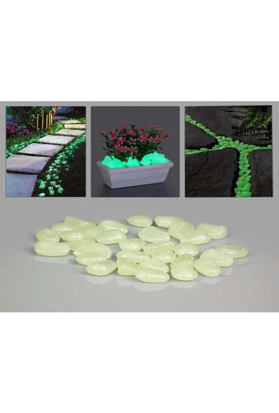 Toptancı Kapında Fosforlu Çakıl Taşları (100 Adet)