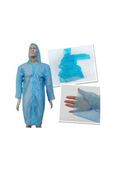 Toptancı Kapında Tek Kullanımlık Çıtçıtlı Yağmurluk
