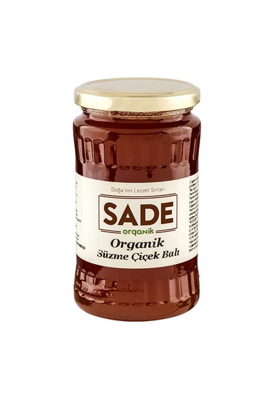 Sade Organik Süzme Çiçek Balı 460 gr