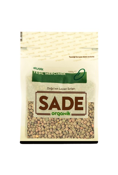 Sade Organik Yeşil Mercimek 1 kg Sade Organik Yeşil Mercimek 1 kg